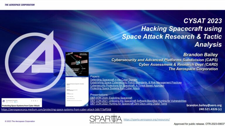 Aerospace Corporation released SPARTA v1.3, a new version of the Space Attack Research and ...