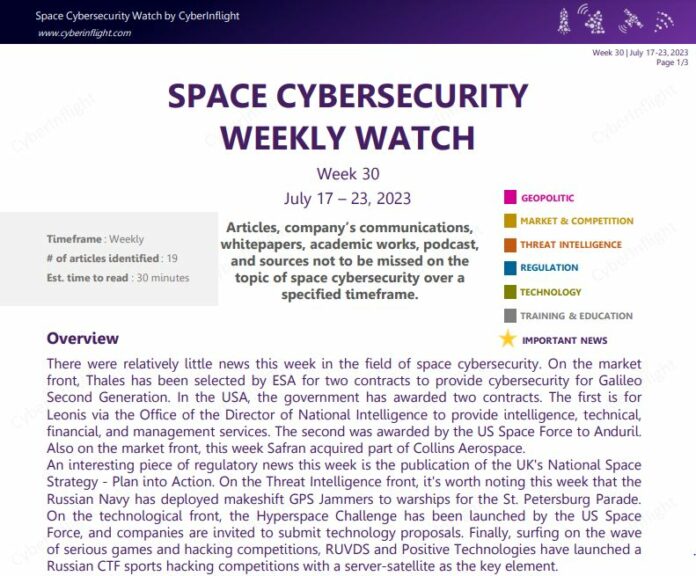 Space Cybersecurity Watch by CyberInflight, W30 – 2023 - Space ...